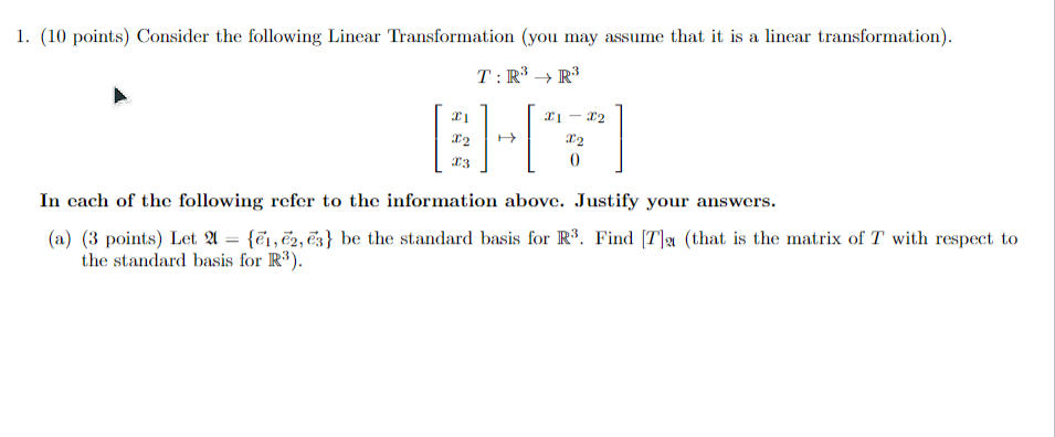 Solved 1. (10 points) Consider the following Linear | Chegg.com