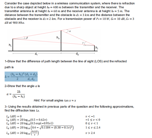 Consider the case depicted below in a wireless | Chegg.com