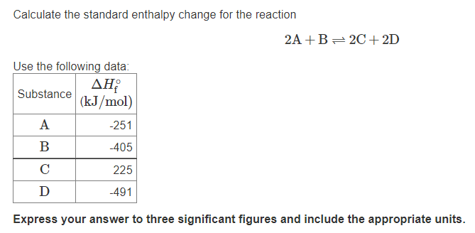 Solved Calculate the standard enthalpy change for the | Chegg.com