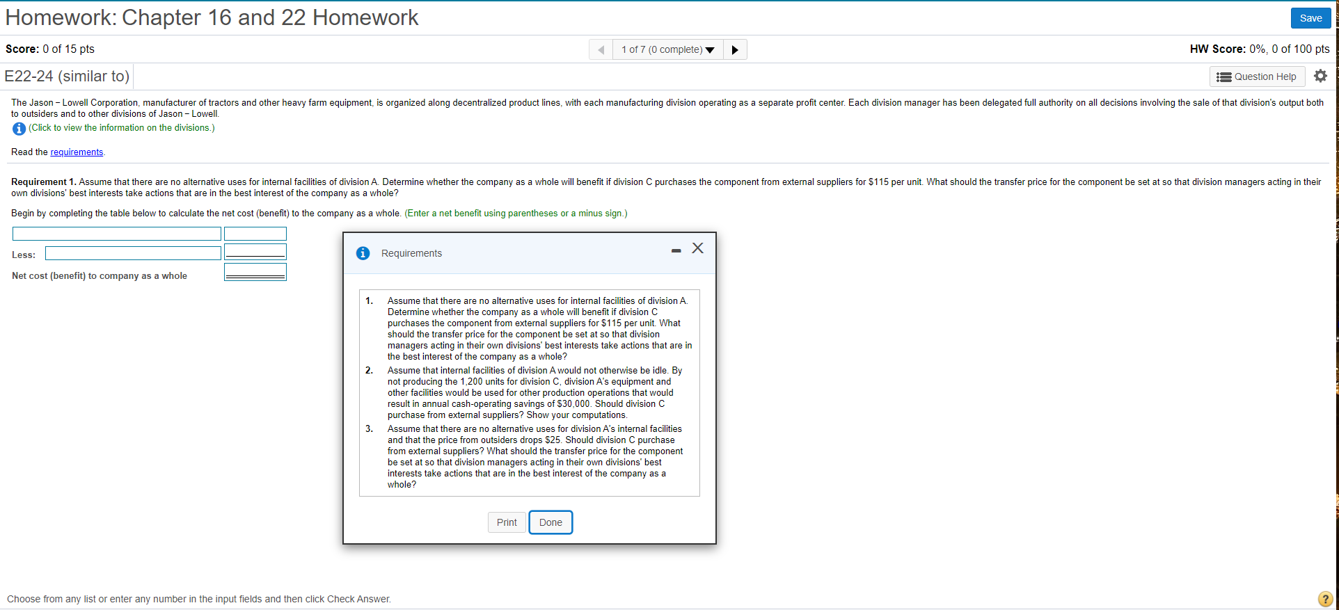 Homework Chapter 16 And 22 Homework Save 1 Of 7 0