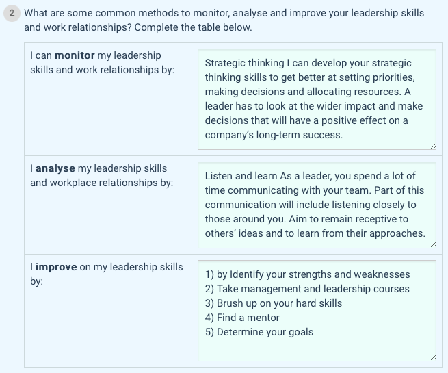 Task 6: Seek and review feedback to improve workplace | Chegg.com