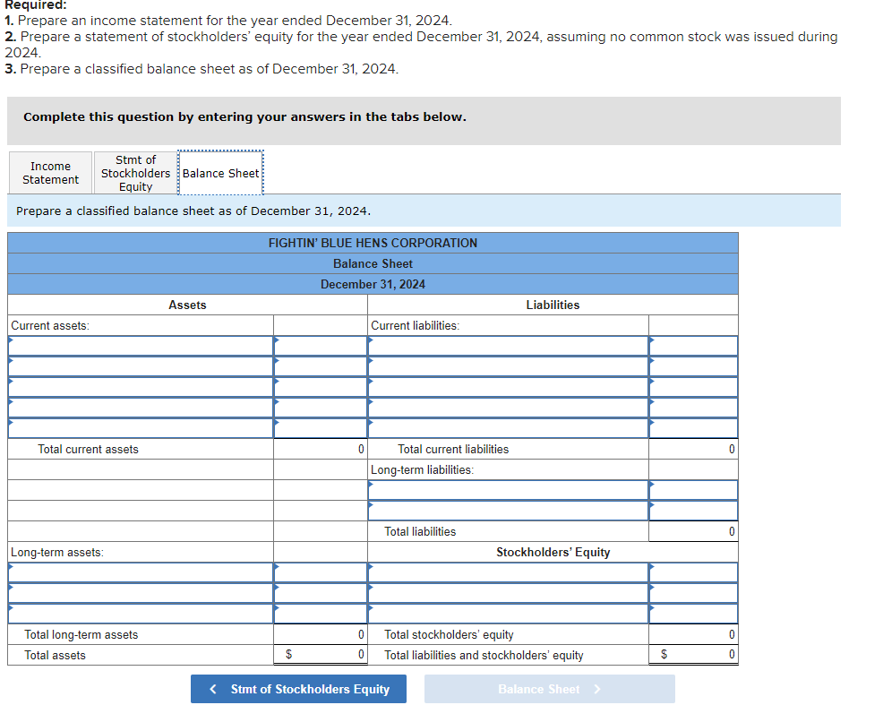 Solved Required: 1. Prepare an income statement for the year | Chegg.com