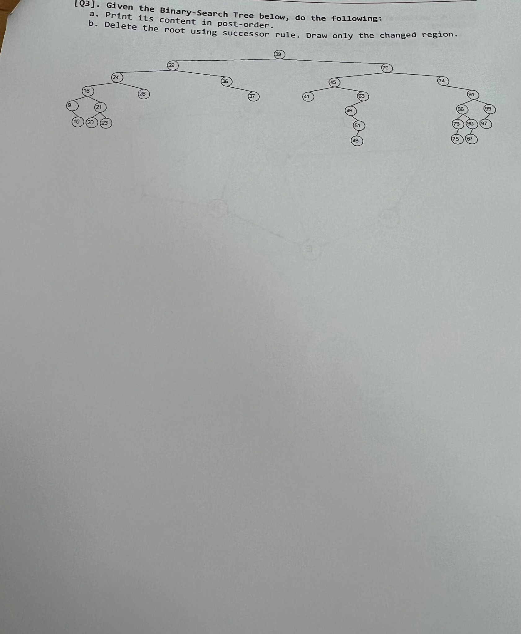 Solved [Q3]. Given the Binary-Search Tree below, do the | Chegg.com