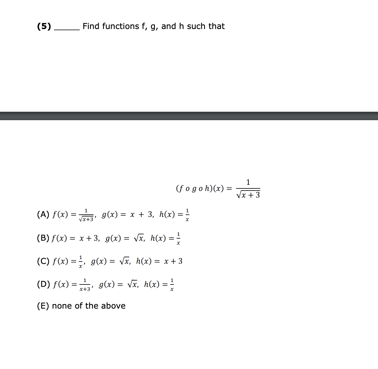 Solved 5 find Functions F G and H such