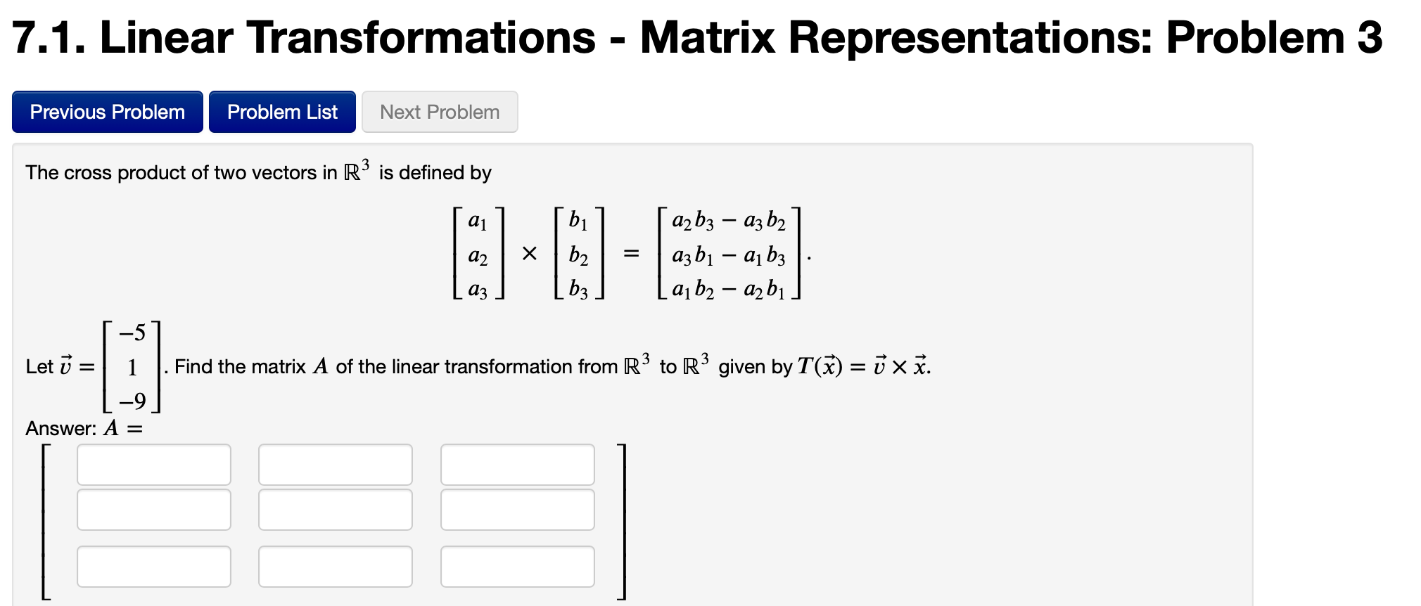 Solved 7.1. Linear Transformations - Matrix Representations: | Chegg.com