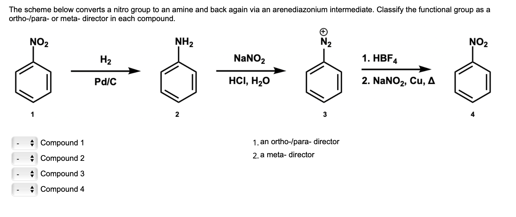 Solved The scheme below converts a nitro group to an amine | Chegg.com