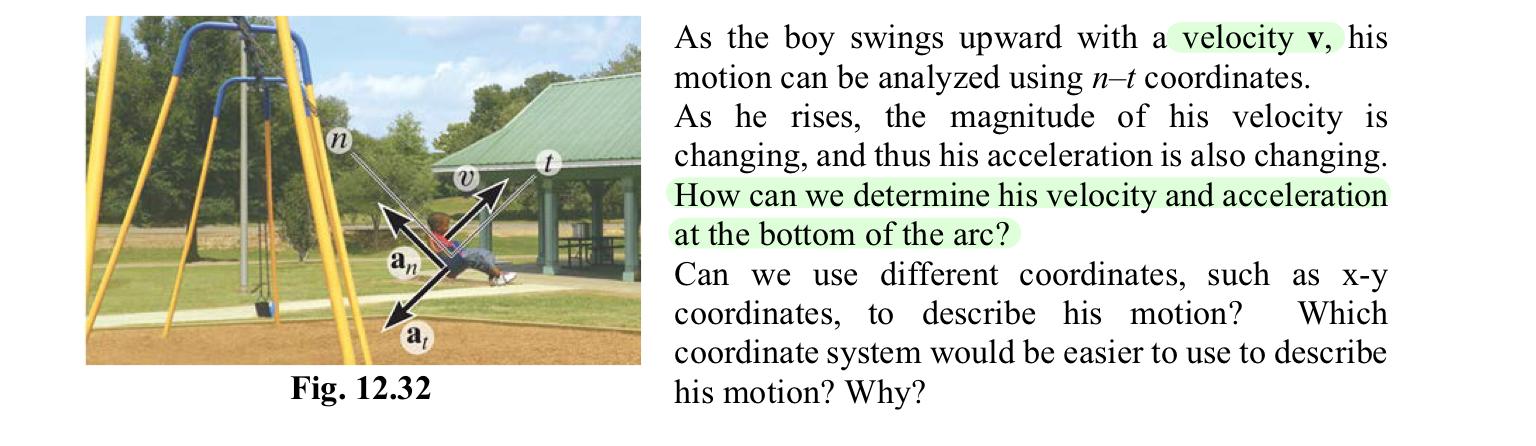 Solved n As the boy swings upward with a velocity v, his | Chegg.com