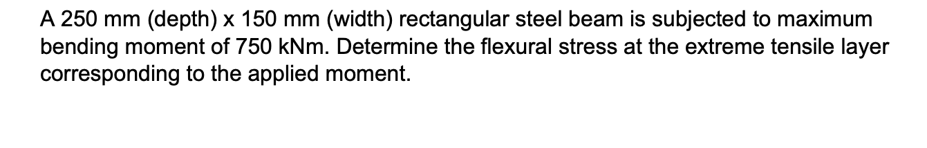 Solved A 250 mm (depth) ×150 mm (width) rectangular steel | Chegg.com