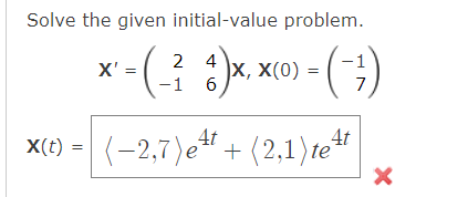 Solved Solve the given initial-value problem. | Chegg.com