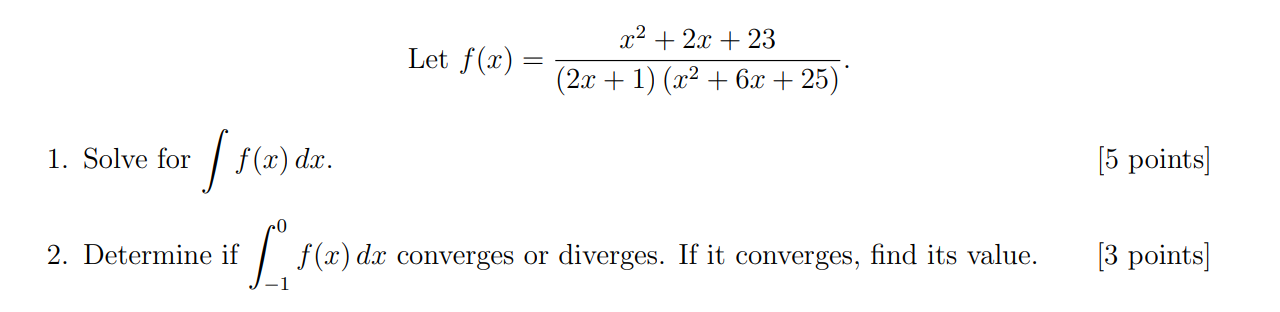 Solved solve 1 using integration of rational function. and | Chegg.com