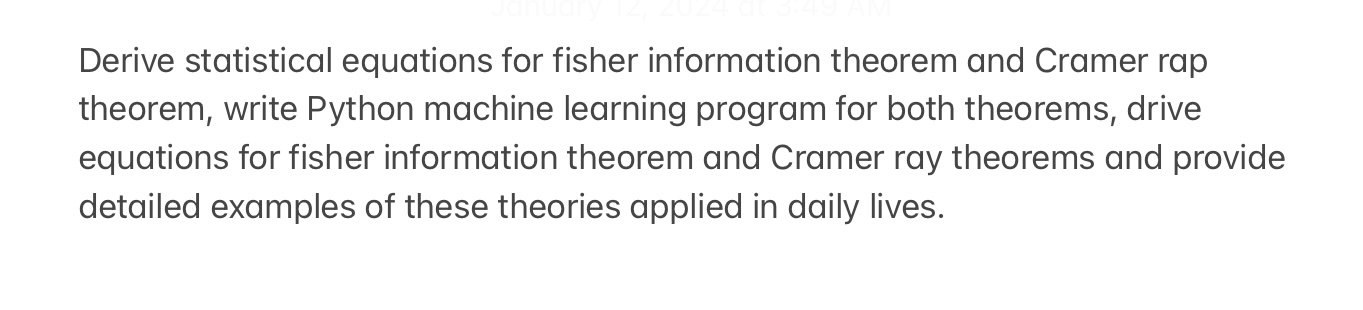 Solved Derive statistical equations for fisher information | Chegg.com