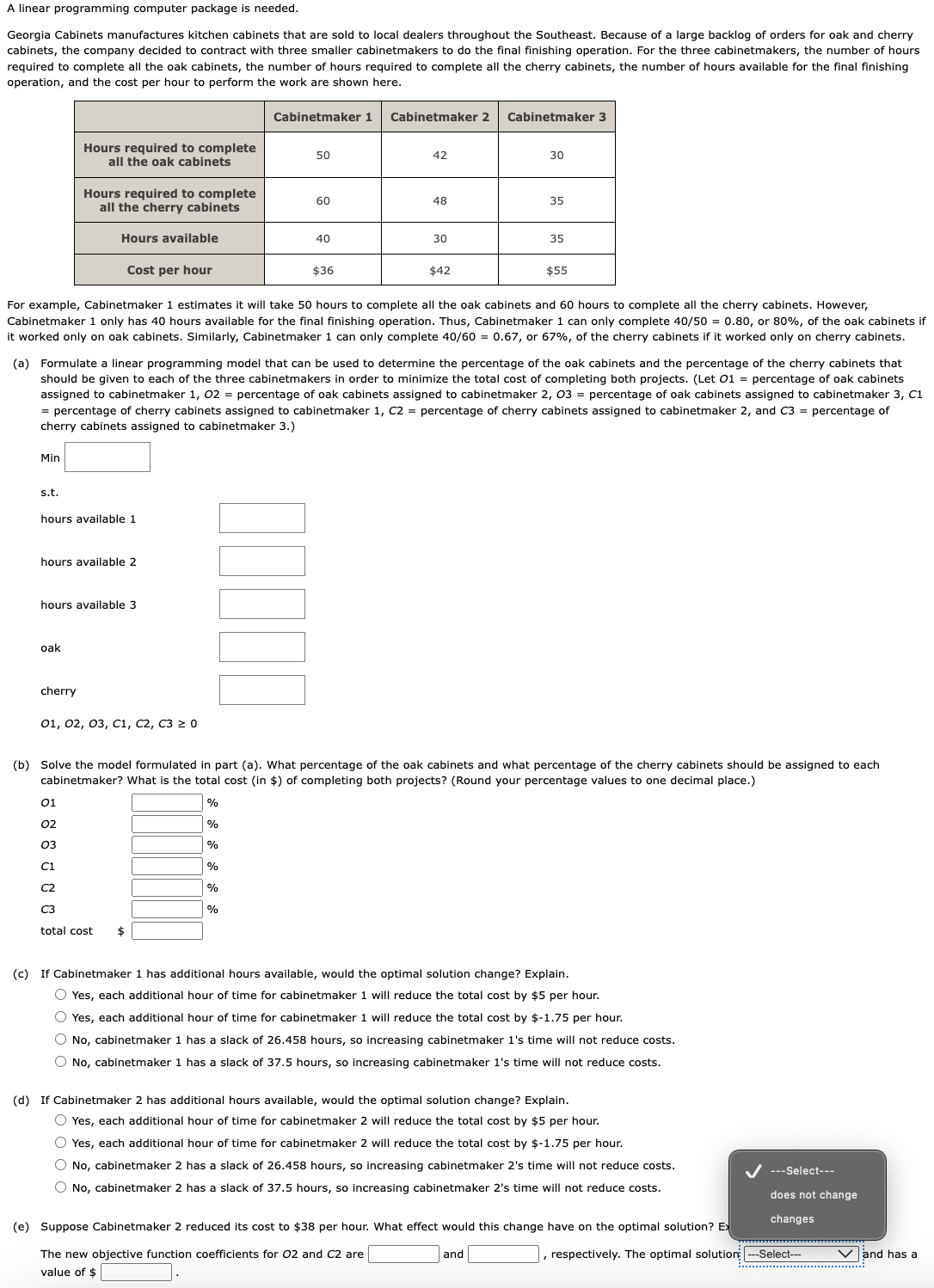 Solved A linear programming computer package is needed. | Chegg.com