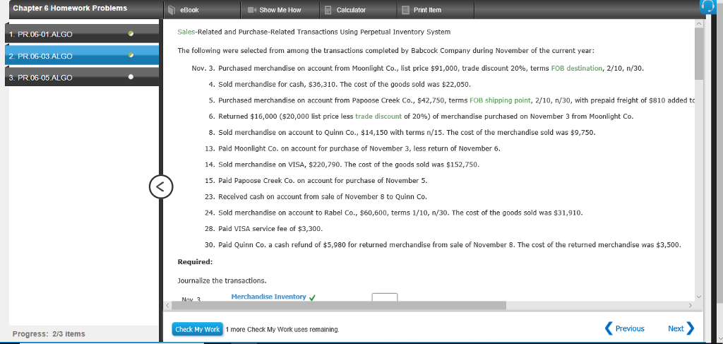 Solved Chapter 6 Homework Problems Show Me How Calculator | Chegg.com