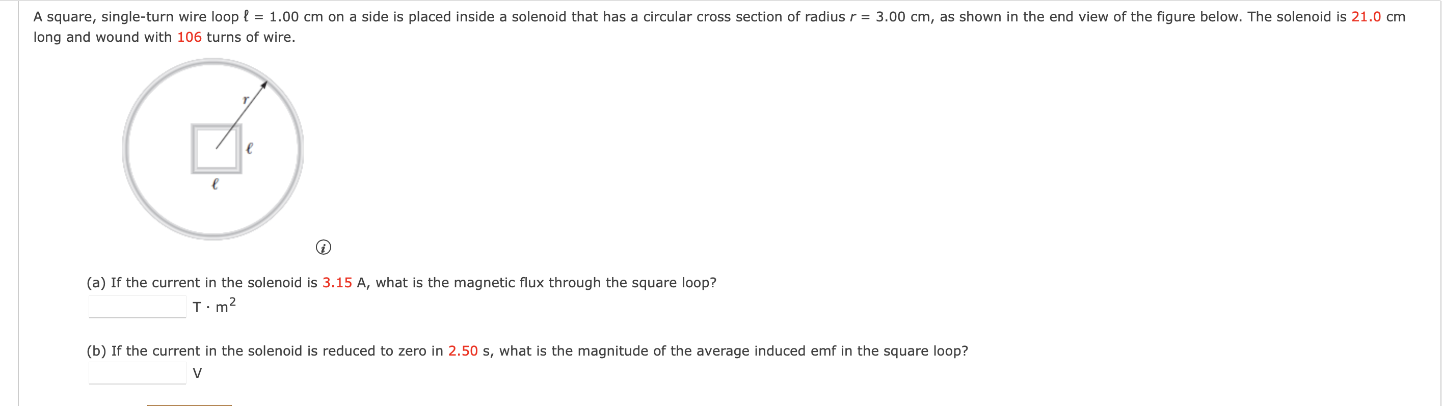 Solved A square, single-turn wire loop ! = 1.00 cm on a side | Chegg.com