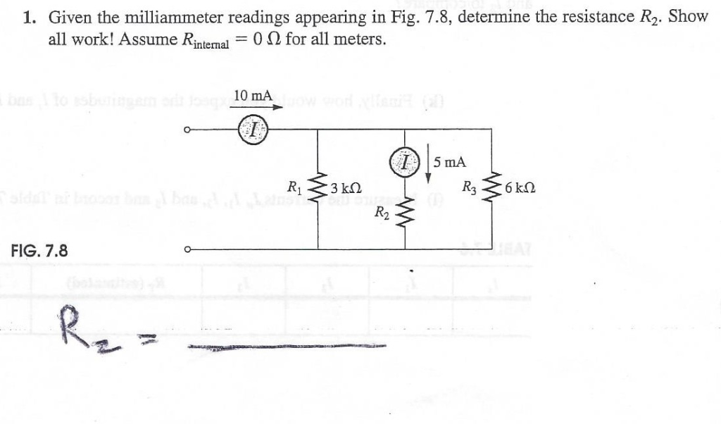 Solved 1. Given the milliammeter readings appearing in Fig. | Chegg.com