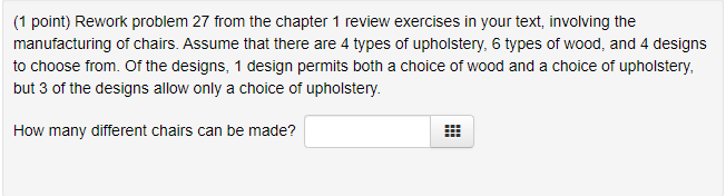 Solved (1 point) Rework problem 27 from the chapter 1 review | Chegg.com