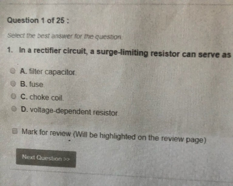 Solved Question 1 of 25: Select the best answer for the | Chegg.com