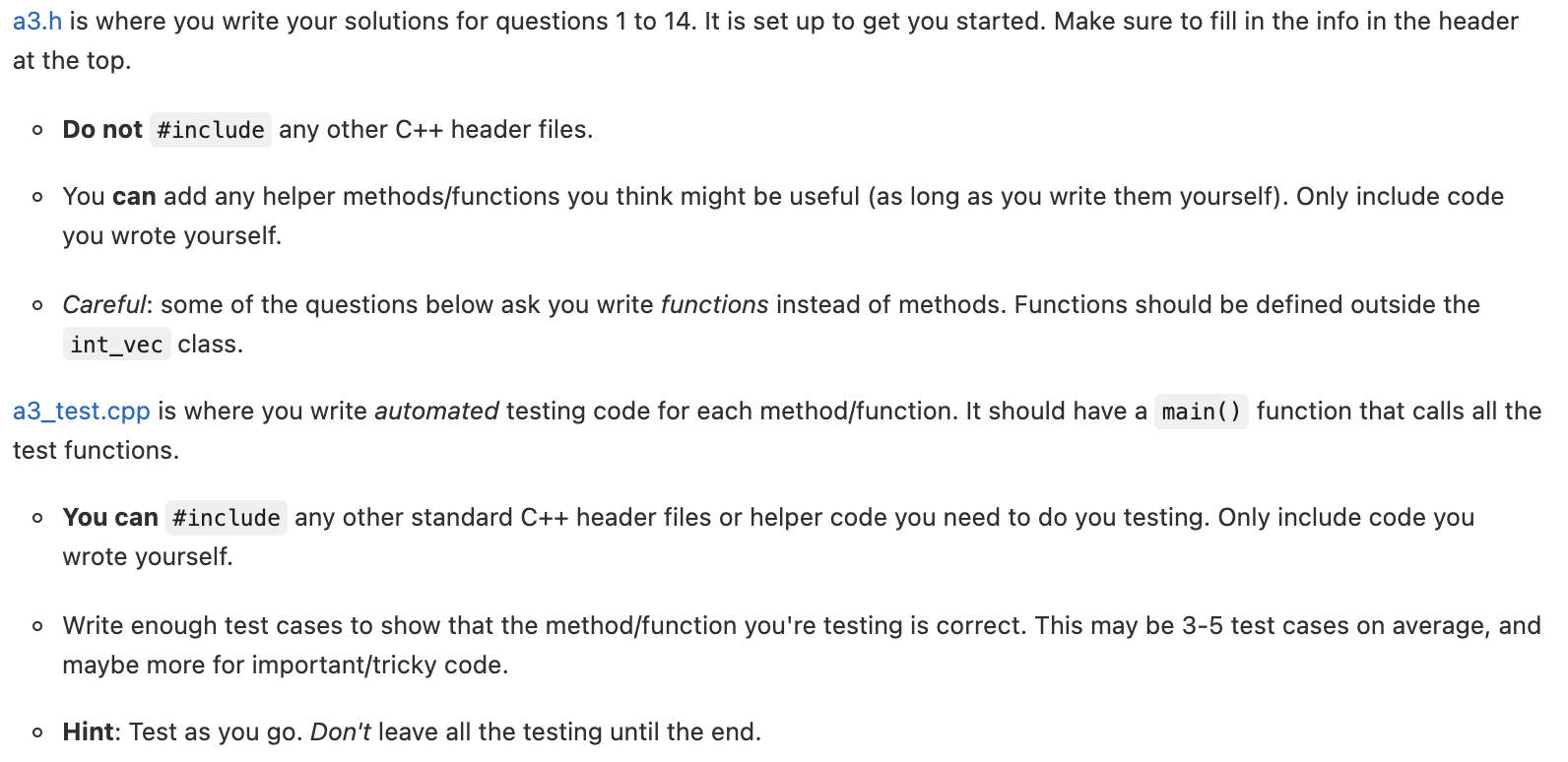 Solved 6. (3 marks) Implement these non-mutating methods: o | Chegg.com