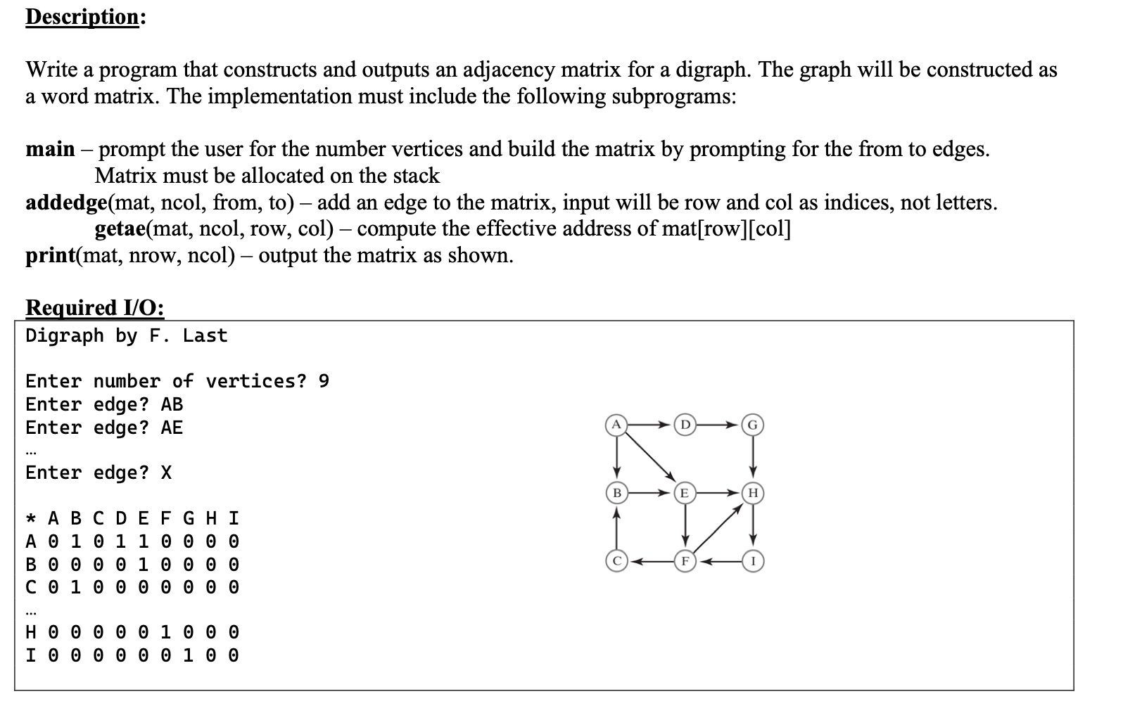 Description: Write a program that constructs and | Chegg.com