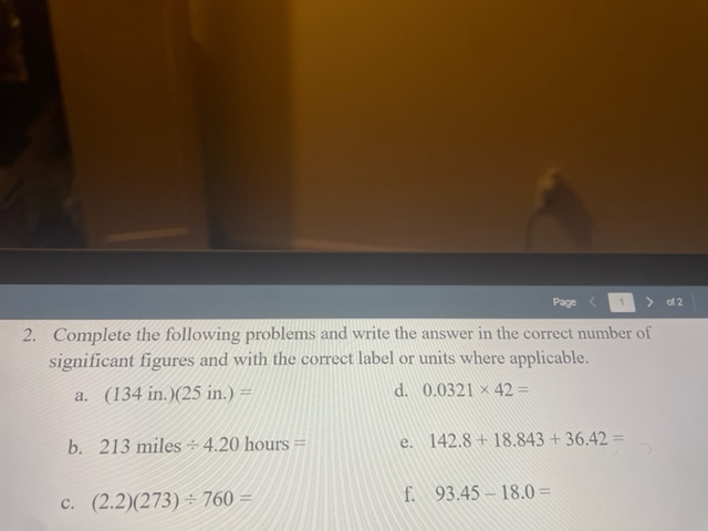 Solved 2. Complete the following problems and write the | Chegg.com