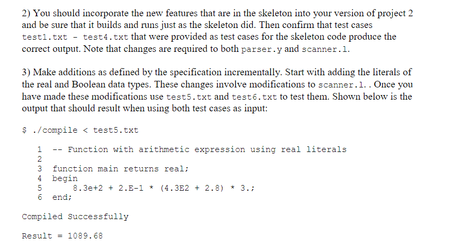 Solved 2) You should incorporate the new features that are | Chegg.com