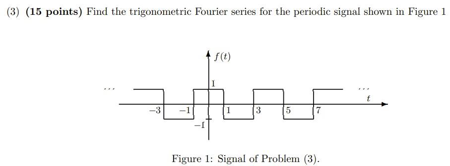 Solved (3) (15 points) Find the trigonometric Fourier series | Chegg.com