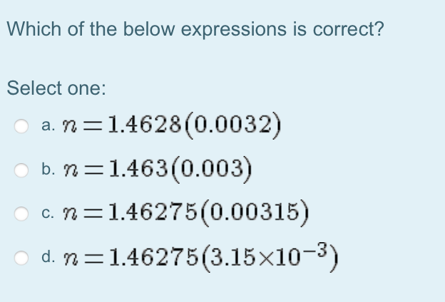 Which of the below expressions is correct? Select | Chegg.com