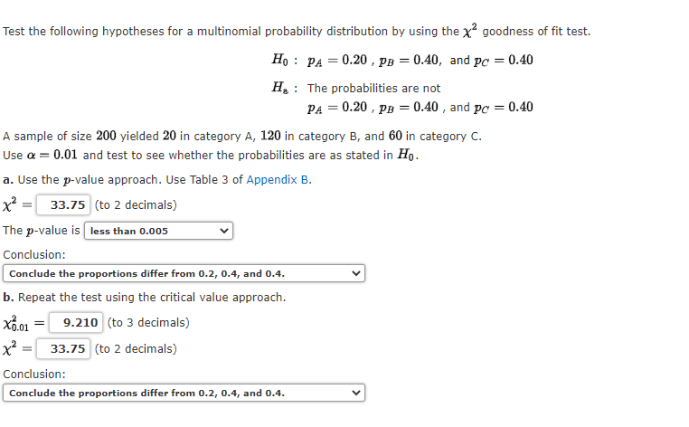Solved Test the following hypotheses for a multinomial | Chegg.com