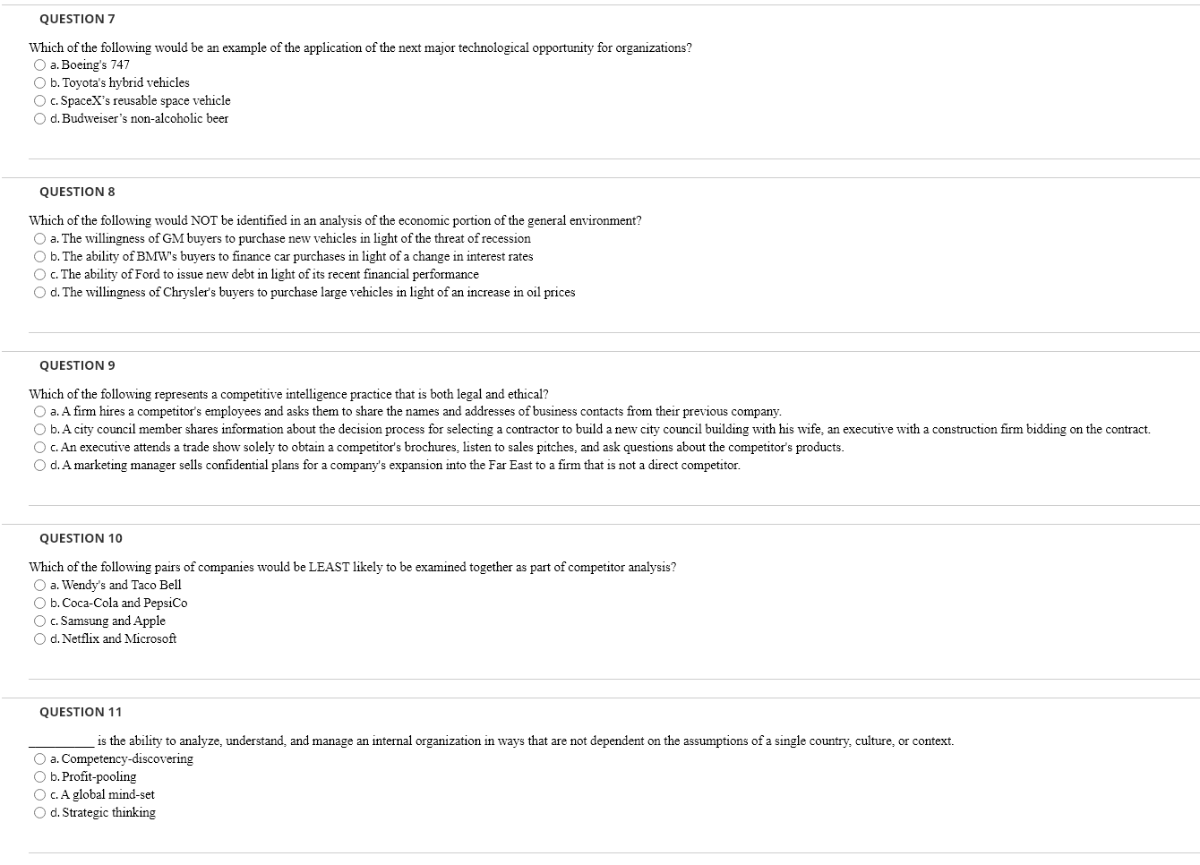 Solved QUESTION 7Which of the following would be an example | Chegg.com