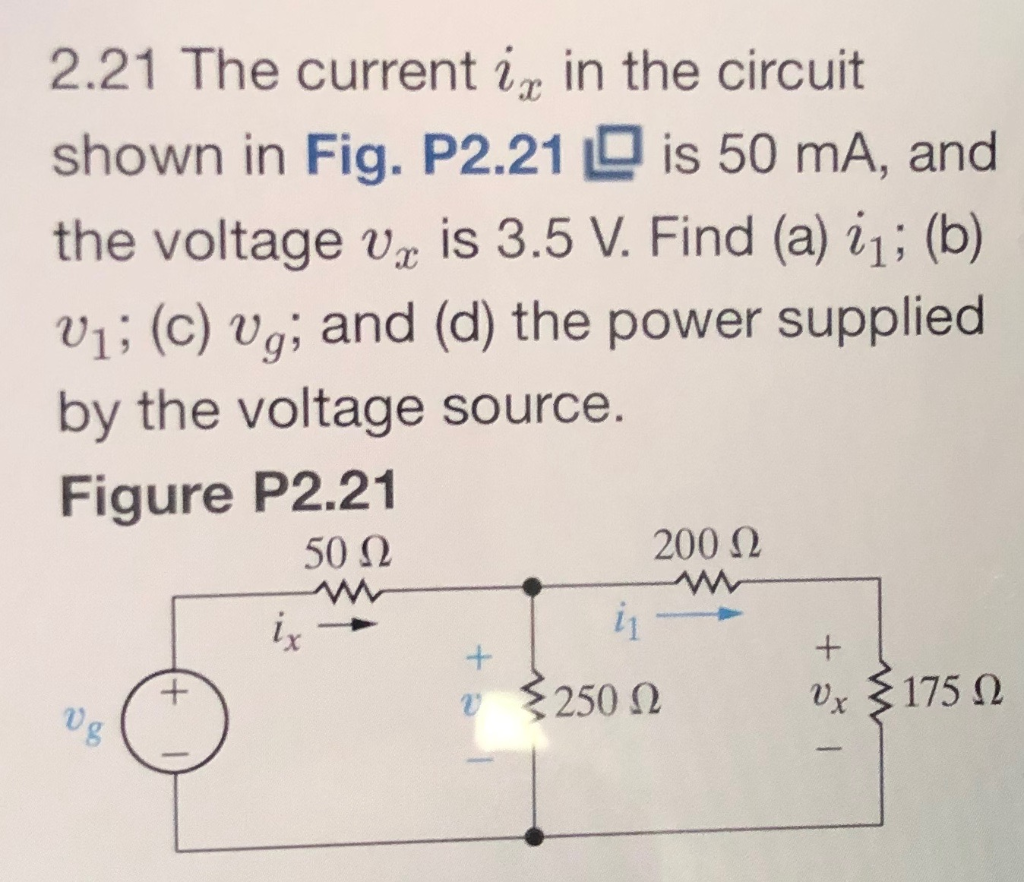 Solved 2.21 The current in in the circuit shown in Fig. | Chegg.com