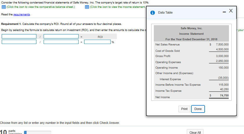 Solved Data Table Consider the following condensed financial | Chegg.com
