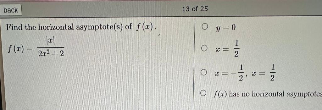 Solved Find all existing vertical and horizontal asymptotes, | Chegg.com