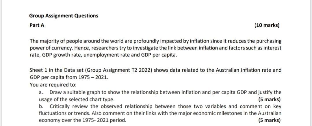 Group Assignment Questions Part A (10 marks) The | Chegg.com