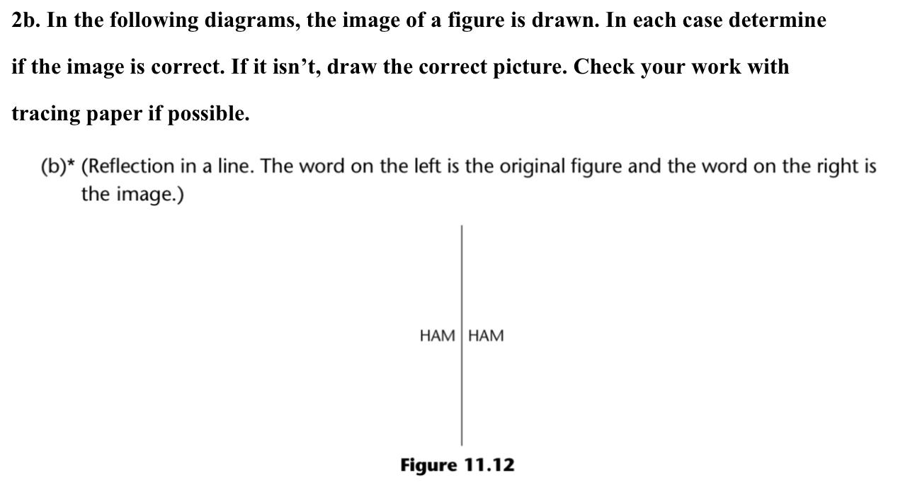Solved 2b. In the following diagrams, the image of a figure | Chegg.com