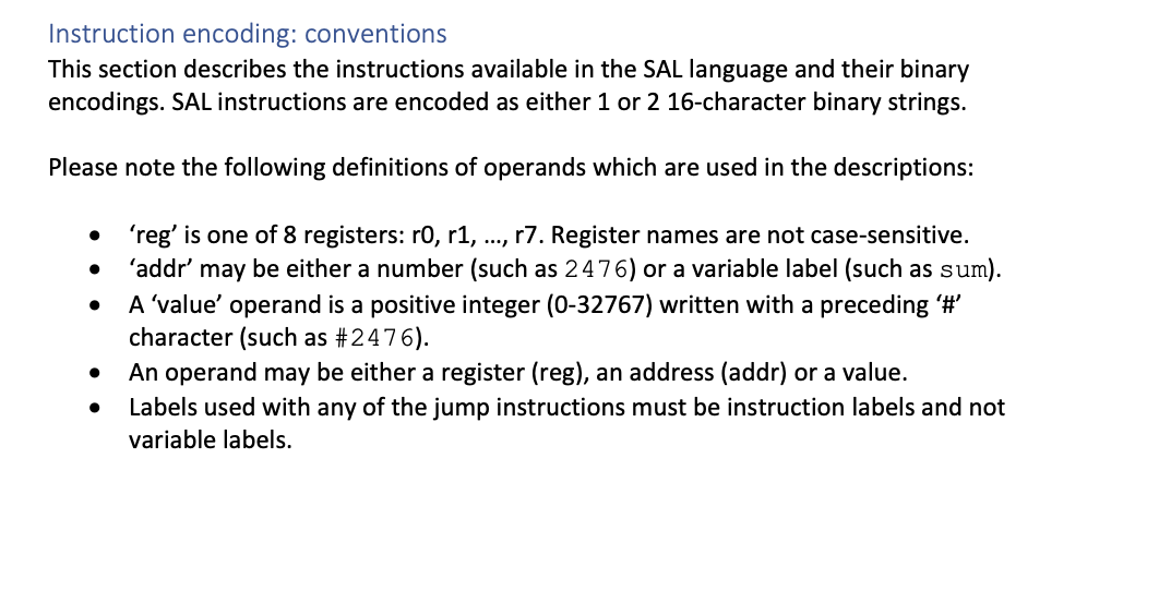 Solved Create an assembler for a low level language called | Chegg.com