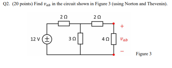Solved Q2. (20 points) Find Vab in the circuit shown in | Chegg.com