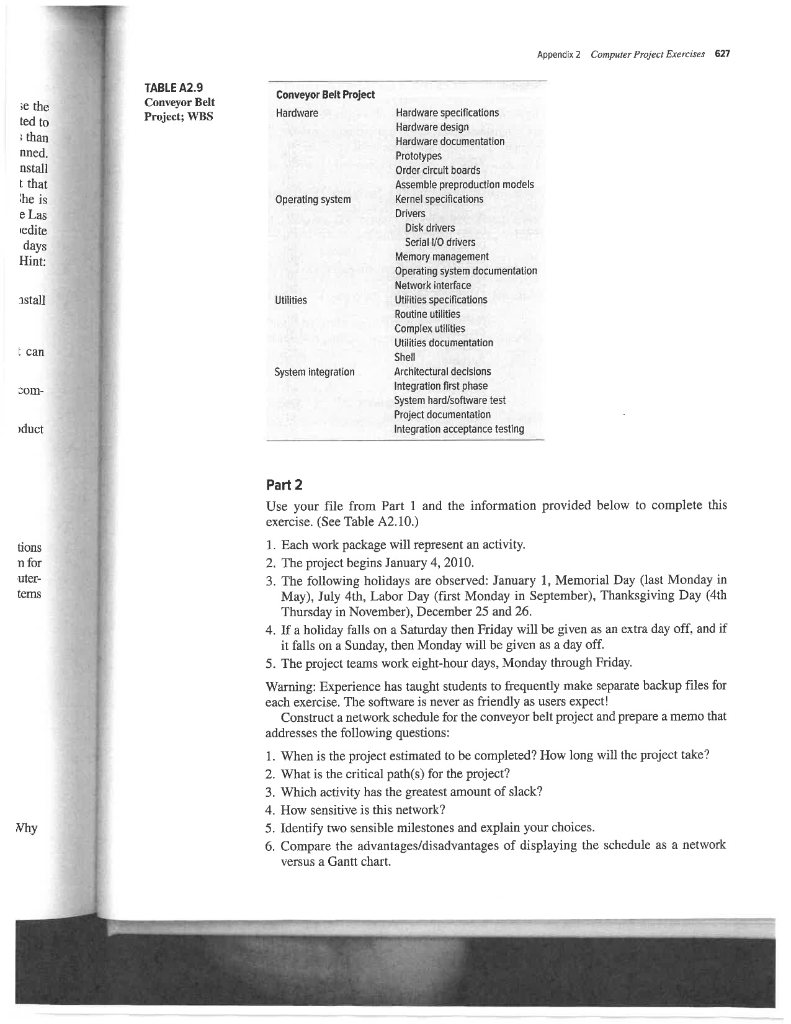 626 Appendix 2 Computer Project Exercises Part B You | Chegg.com