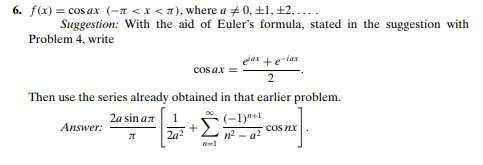 Solved 4. f(x)=eax(−π | Chegg.com