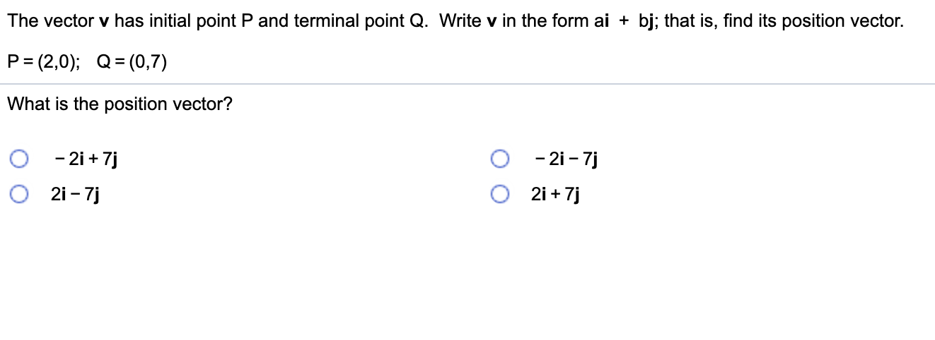 Solved The vector v has initial point P and terminal point | Chegg.com