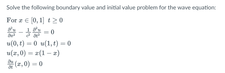 Solved Solve the following boundary value and initial value | Chegg.com