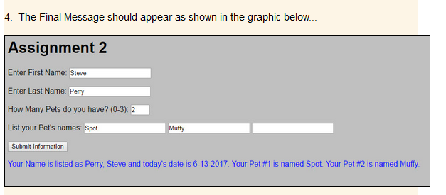Solved Assignment 2 Enter First Name: Please enter first | Chegg.com