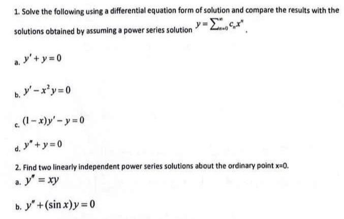 Solved Solve the following using a differential equation | Chegg.com