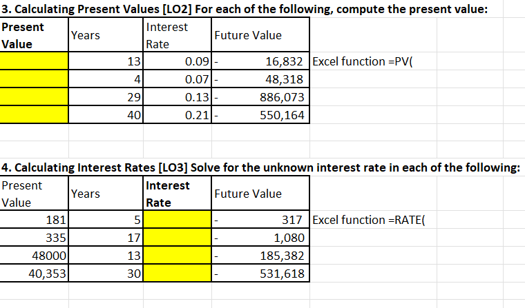 Solved 3. Calculating Present Values [LO2] For each of the | Chegg.com
