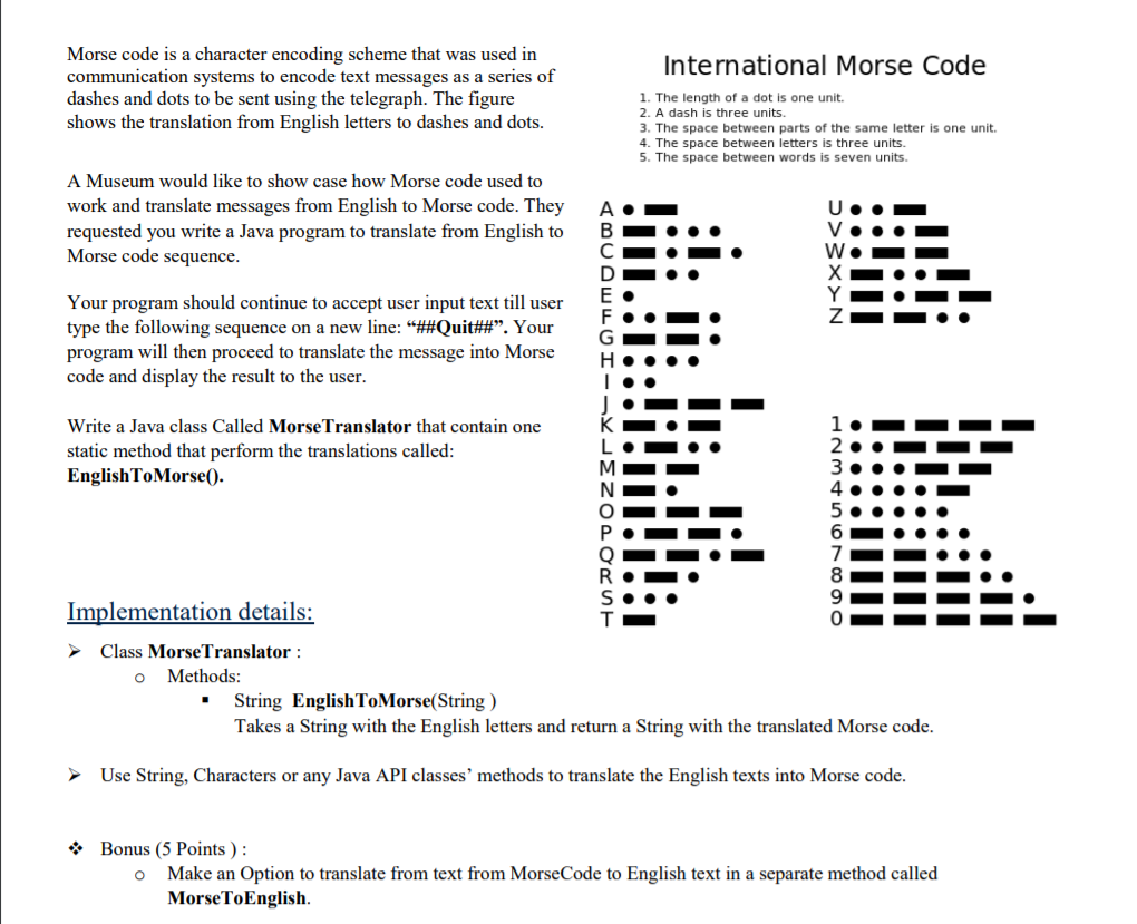Morse Code Is A Character Encoding Scheme That Was