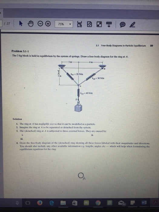 Solved The 2-kg block is held in equilibrium by the system | Chegg.com