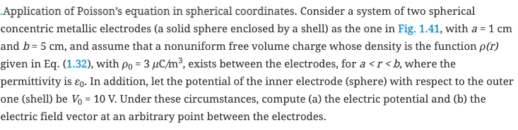 Solved Application of Poisson's equation in spherical | Chegg.com