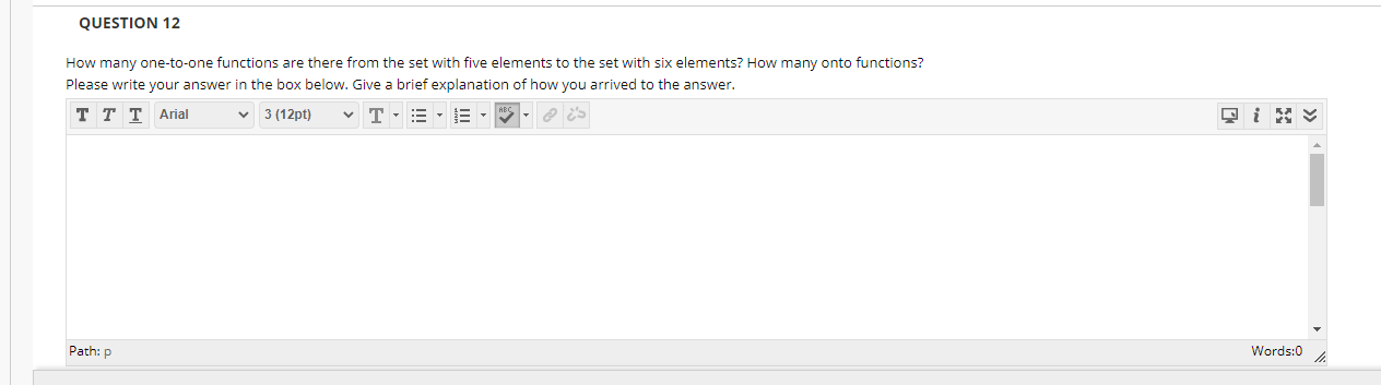 Solved QUESTION 12 How many one-to-one functions are there | Chegg.com