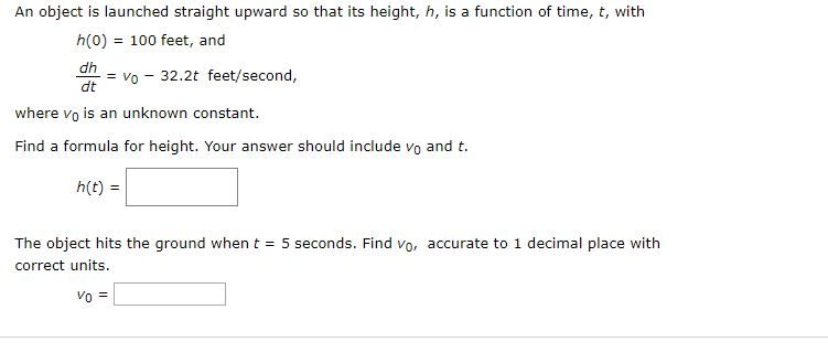 Solved An object is launched straight upward so that its | Chegg.com