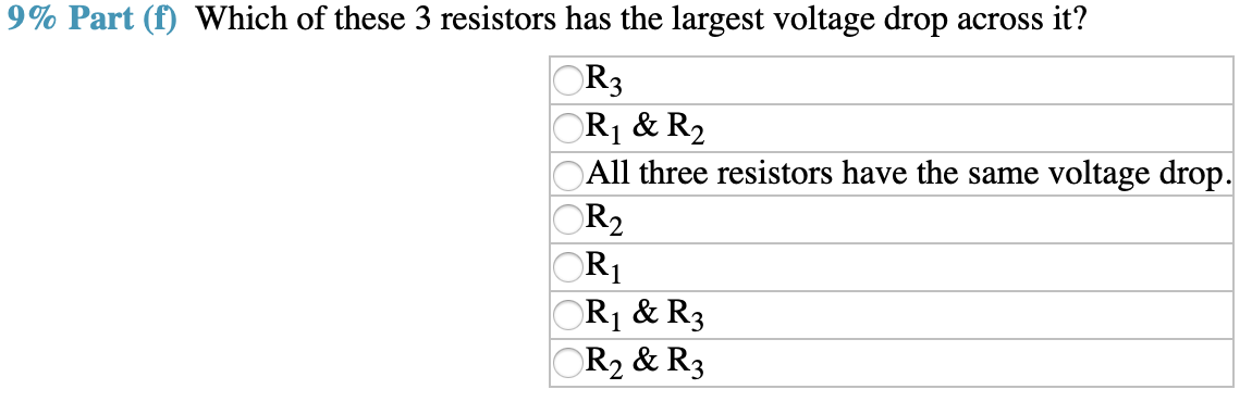 Solved: (69%) Problem 1: Three Resistors (R1, R2 And R3) A... | Chegg.com