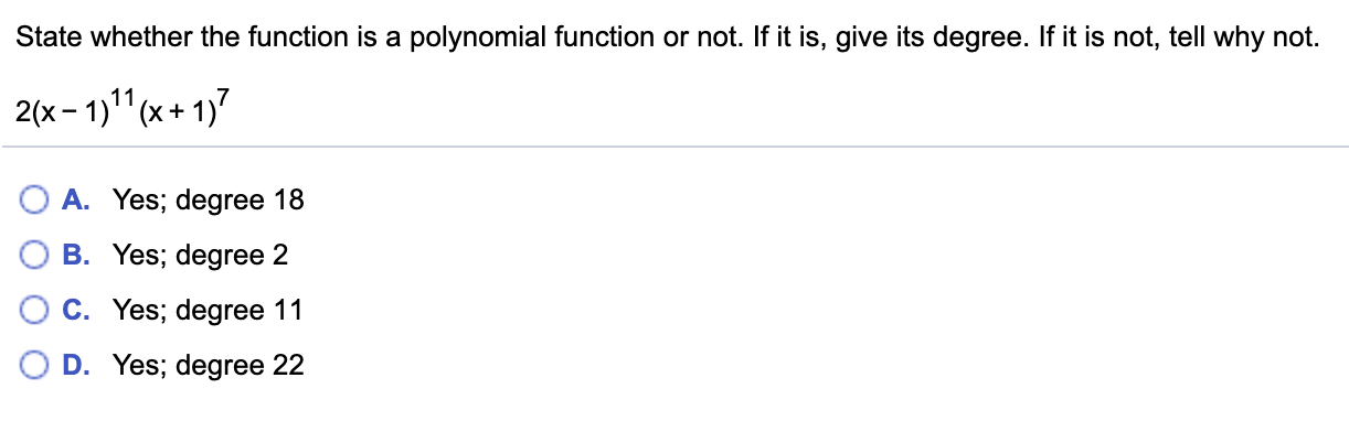 Solved State whether the function is a polynomial function | Chegg.com